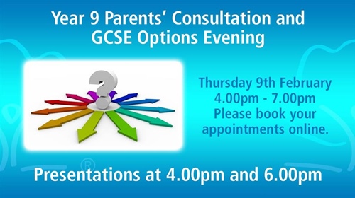 Year 9 Parents' and Options Evening