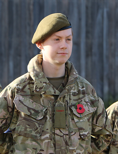 LNR ACF Cadets Stand to Attention for Armistice Day