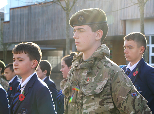 LNR ACF Cadets Stand to Attention for Armistice Day