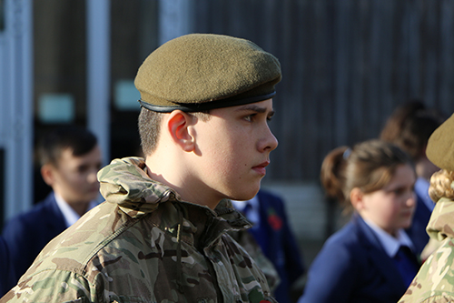 LNR ACF Cadets Stand to Attention for Armistice Day