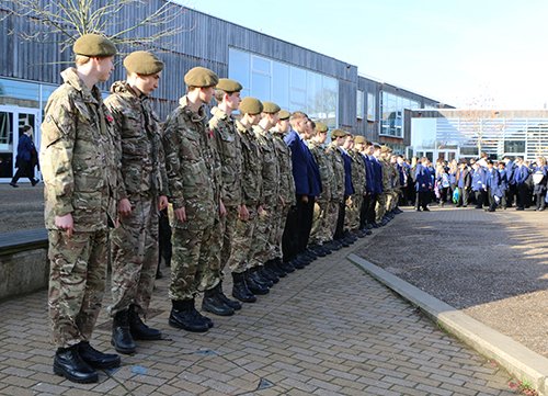 LNR ACF Cadets Stand to Attention for Armistice Day