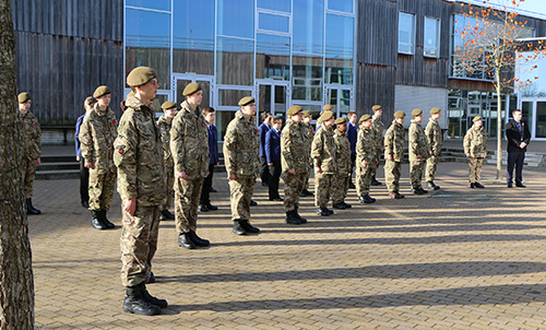 LNR ACF Cadets Stand to Attention for Armistice Day