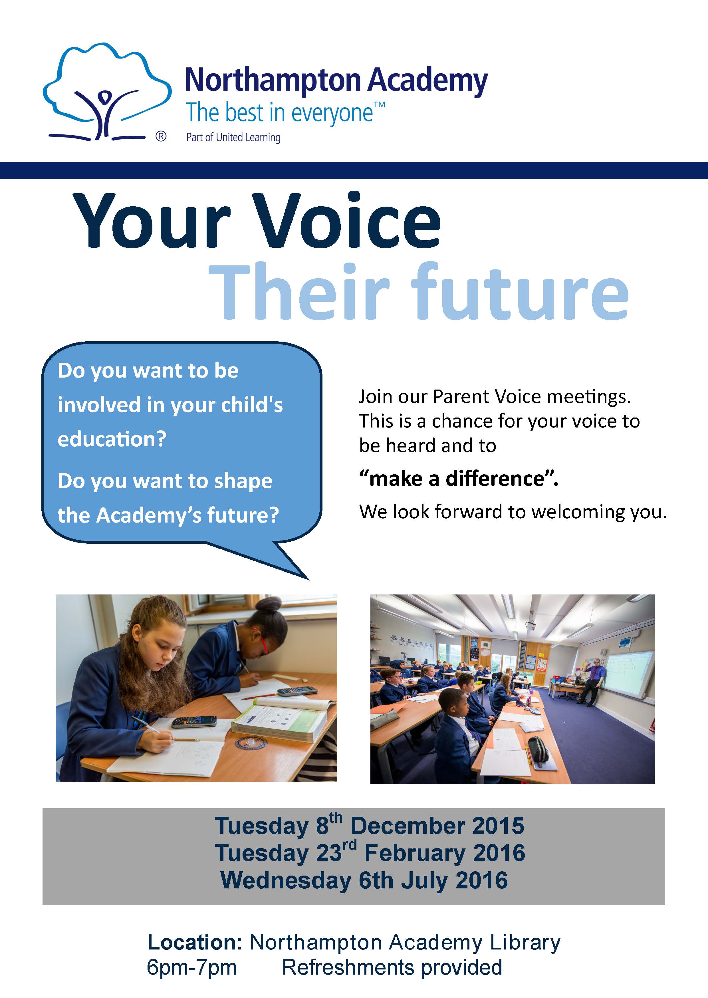 Northampton Academy > Parents > Parent Voice